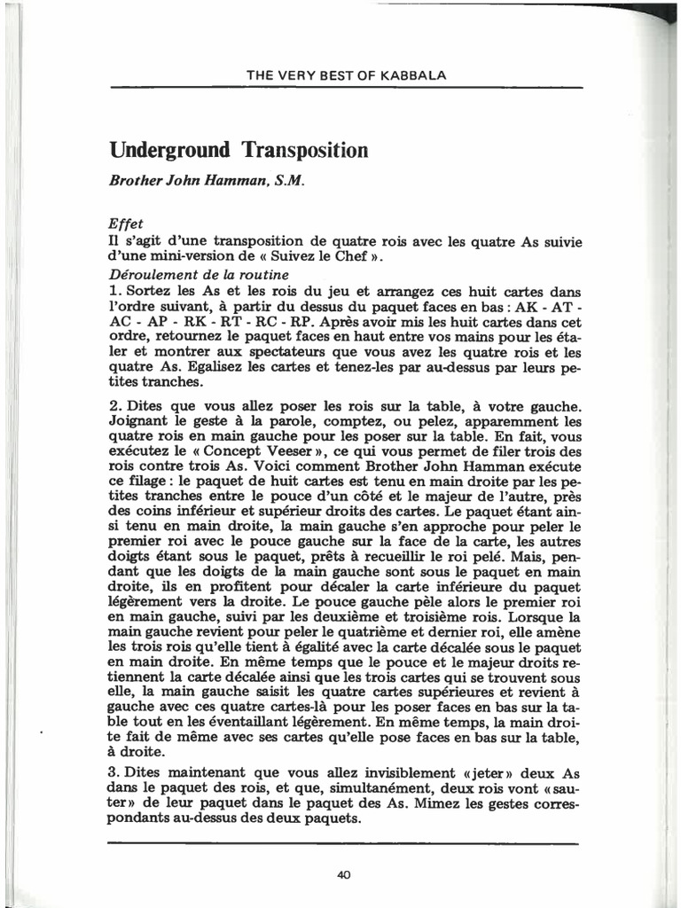 Underground Transposition | PDF