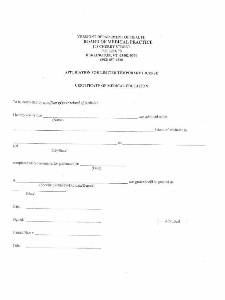 LTL Medical Education Form | PDF