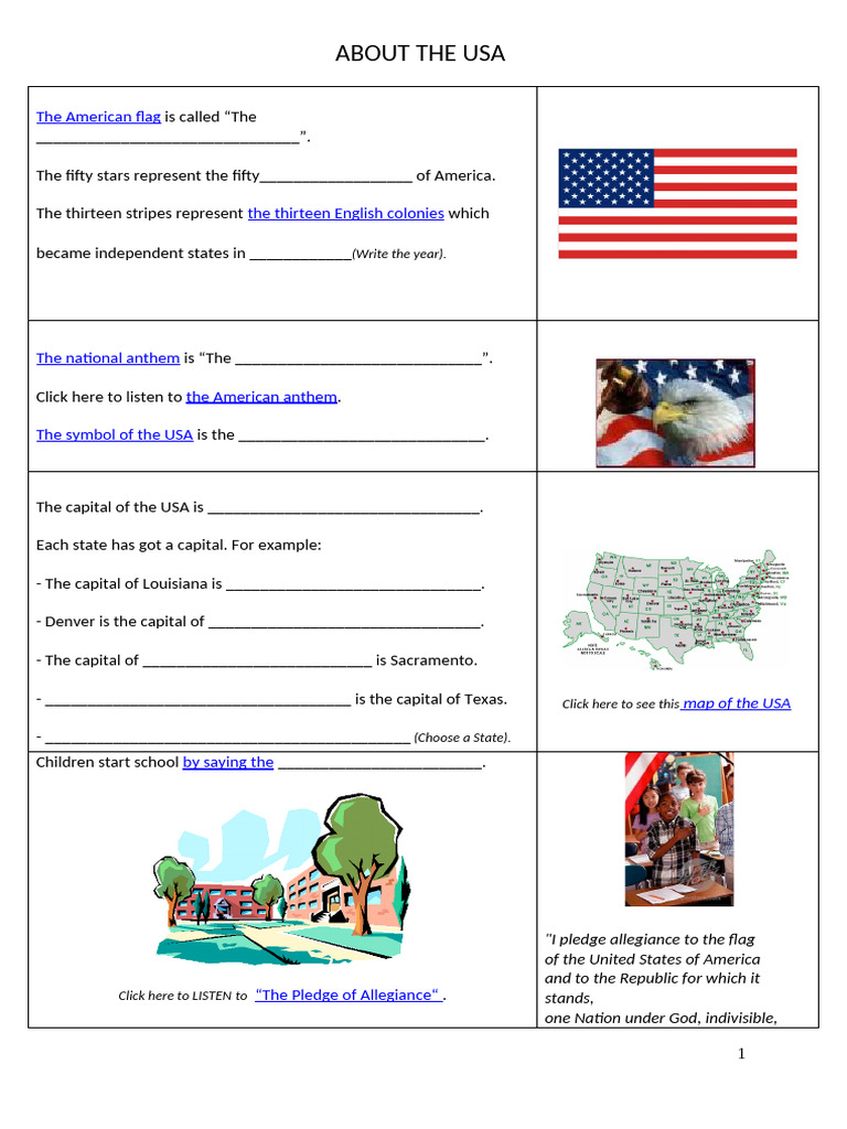 [Template] WEBQUEST-USA | PDF | Pledge Of Allegiance | Flag