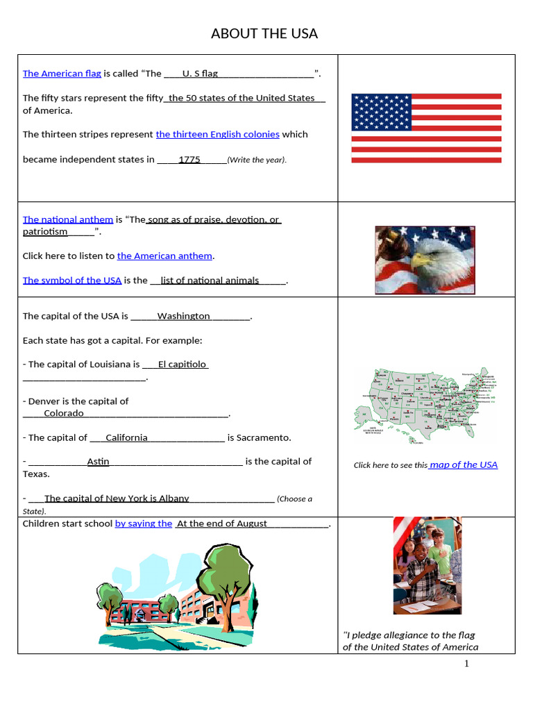 [Template] WEBQUEST-USA | PDF | Pledge Of Allegiance | Symbols