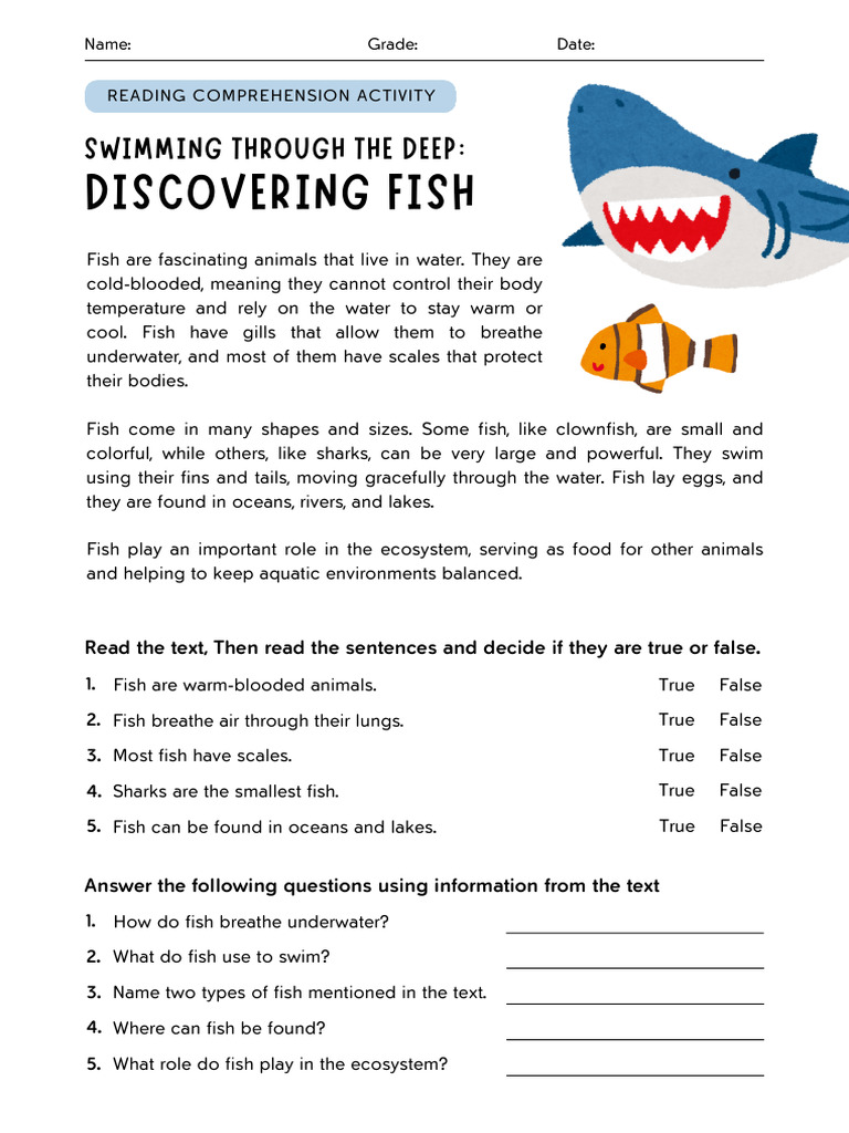 Fish Facts and Ecosystem Role Quiz | PDF