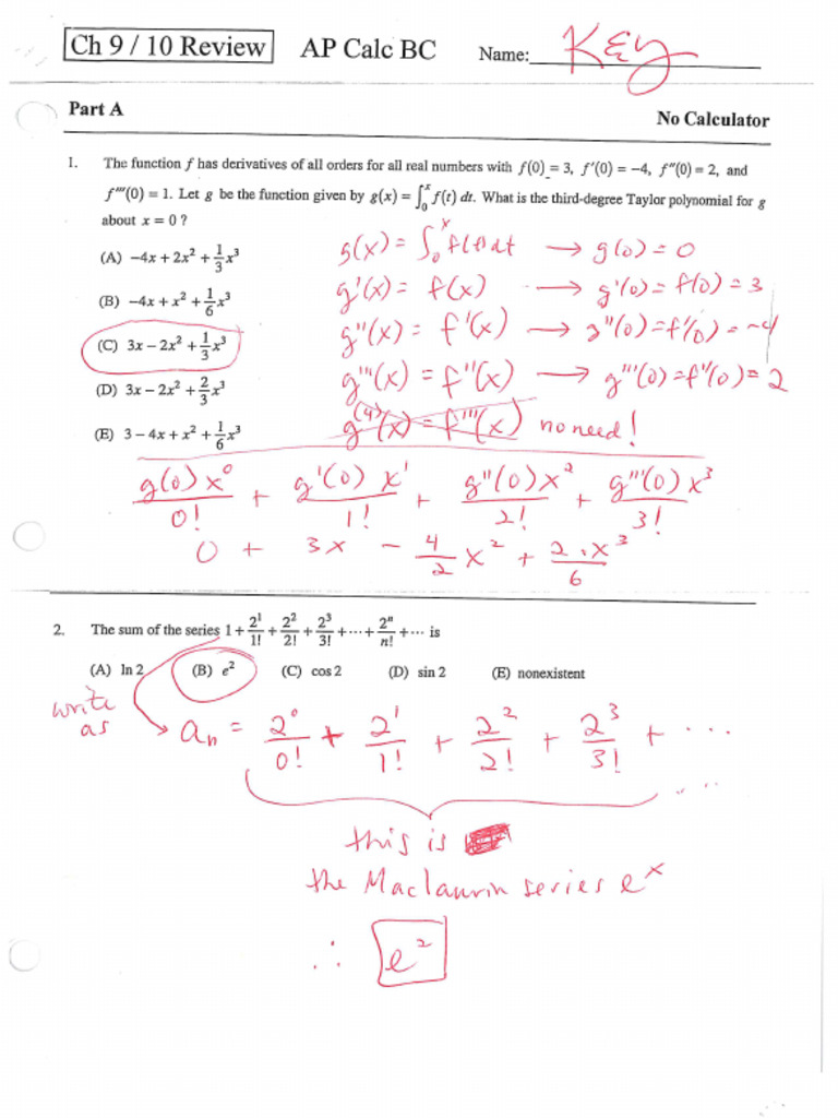 BC CH 9-10 Review Day 1 - Review Worksheet ANSWER KEY XOXOXOXO | PDF