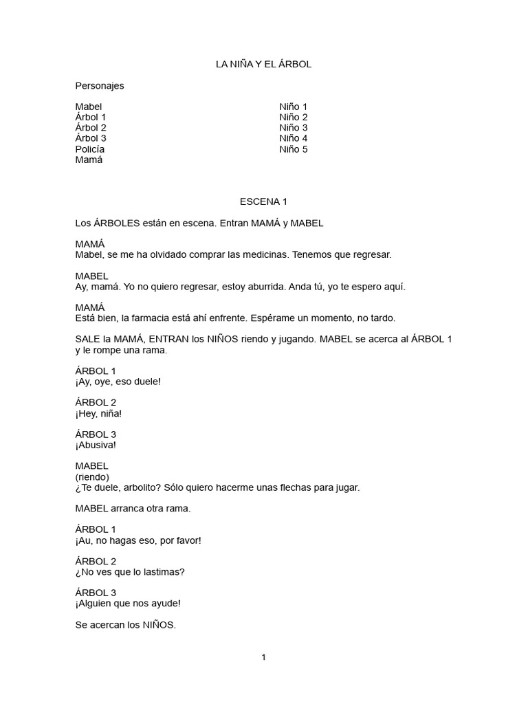 La Niña y El Árbol | PDF