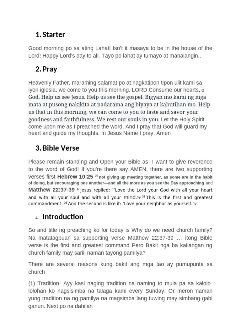 Preaching Why-Do-We-Need-Church-Family-1 | PDF | Jesus | Gospel Of Matthew