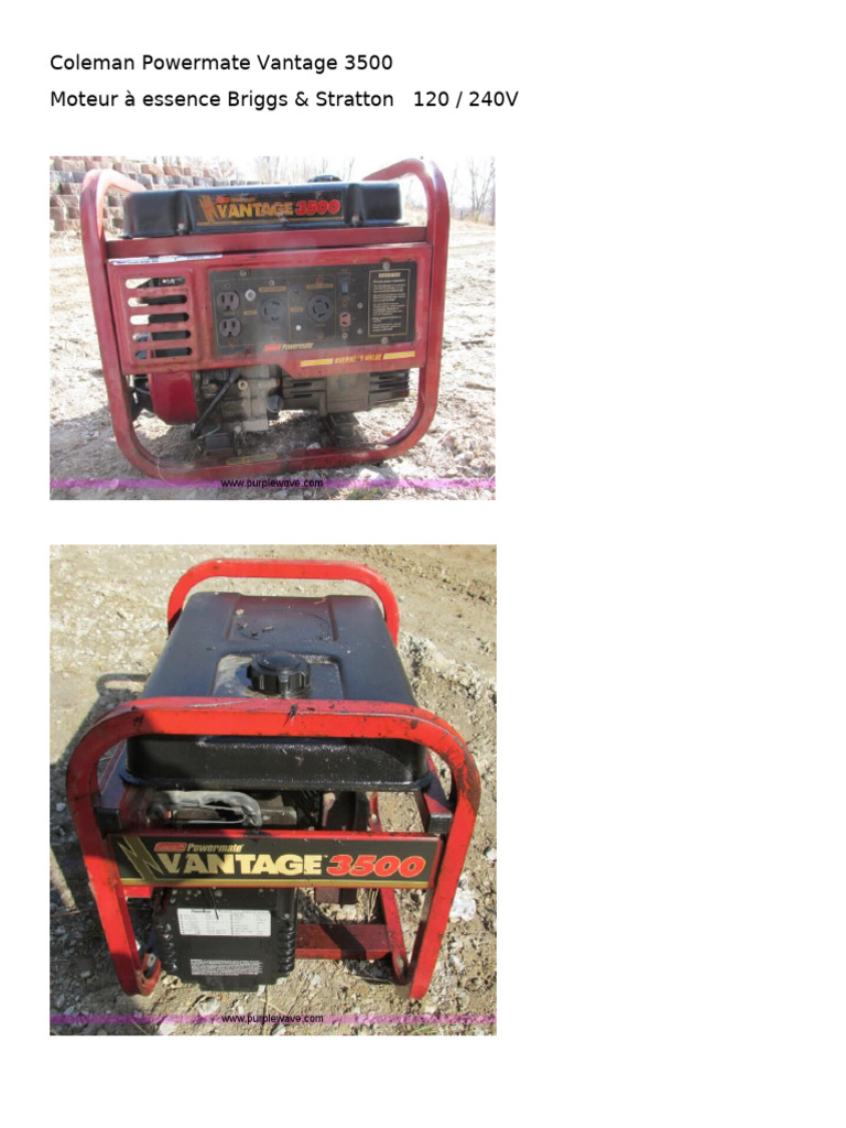 Coleman Powermate Vantage 3500 | PDF