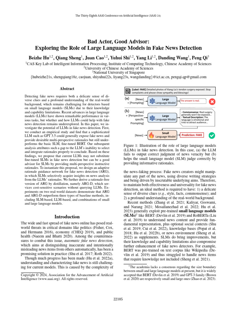 Bad Actor, Good Advisor - Exploring The Role of Large Language Models in Fake News Detection ...
