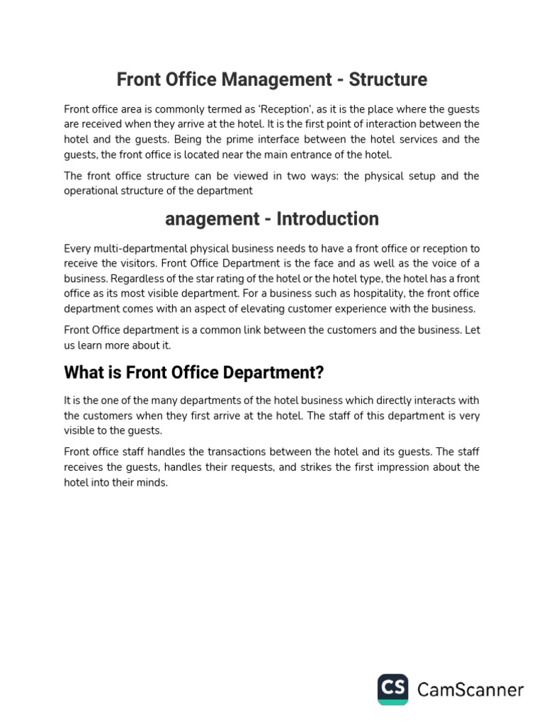 CS - Front Desk | PDF | Computing | Service Industries