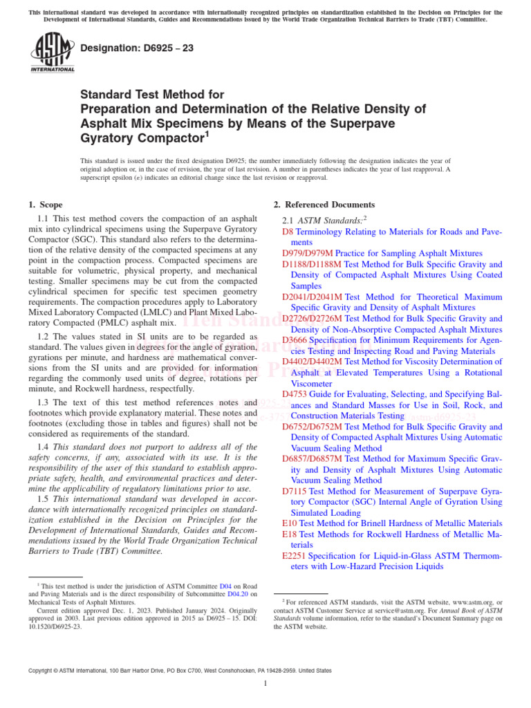 Astm D6925 23 | PDF | Density | Calibration