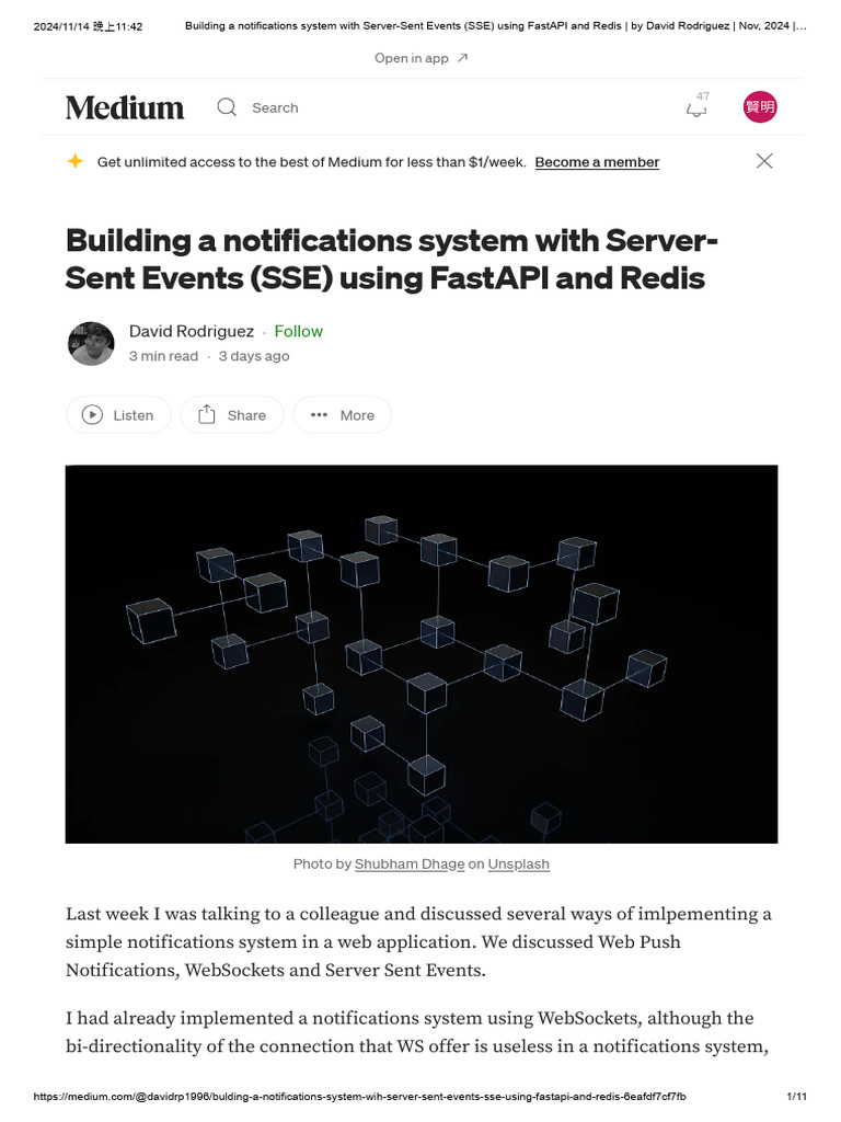 Building A Notifications System With Server-Sent Events (SSE) Using FastAPI and Redis - by David ...