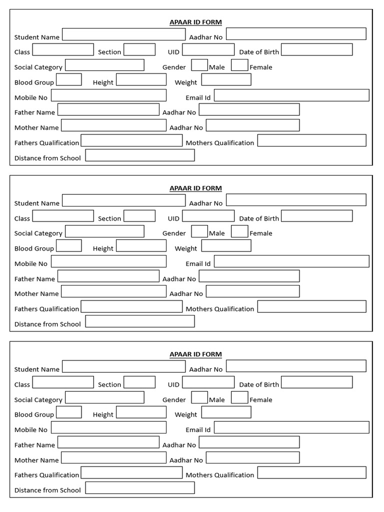 APAAR ID FORM | PDF