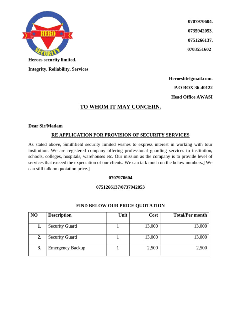 Heroes Security Limited | PDF