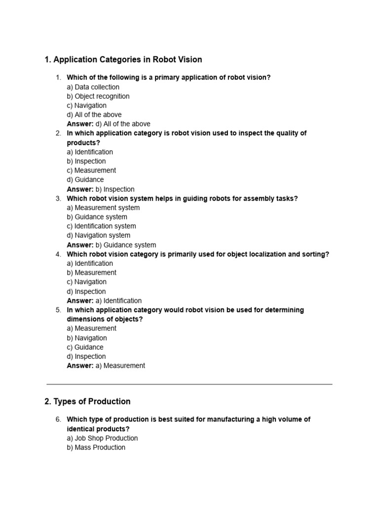 RV Quize | PDF | Computer Vision | Automation