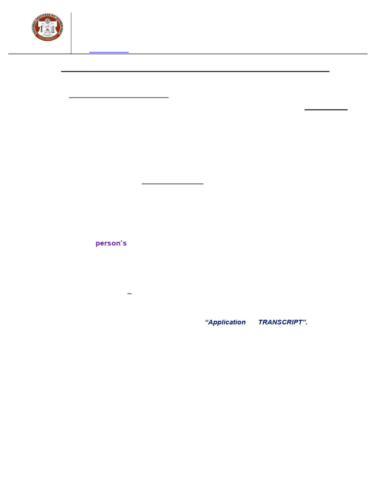 Procedure To Obtain Transcript | PDF | Rupee