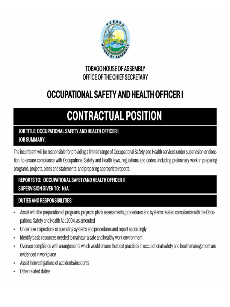 Occupational Safety and Health Officer I | PDF