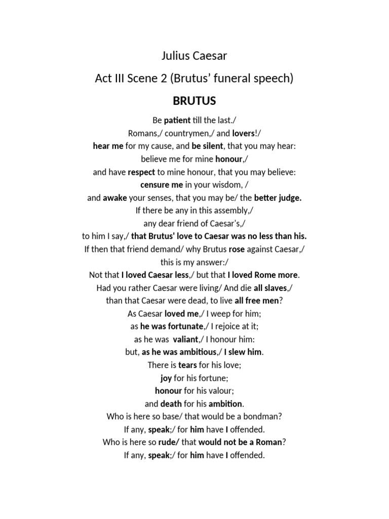 Julius Caesar Brutus | PDF