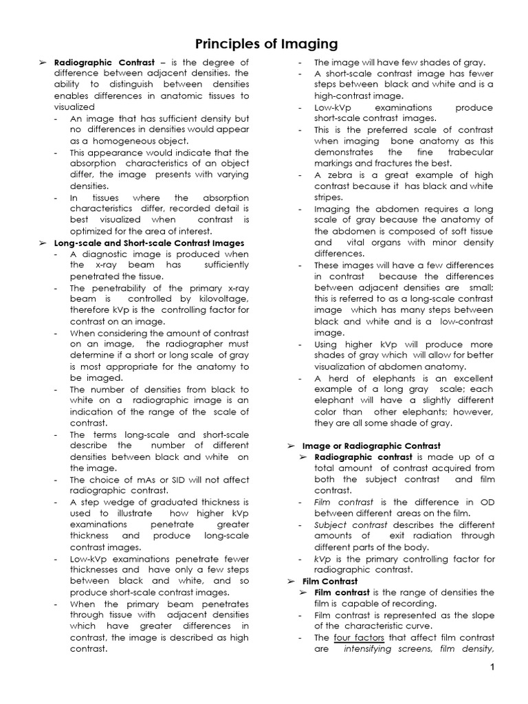 RT 203 - Principles of Imaging | PDF | Radiography | X Ray