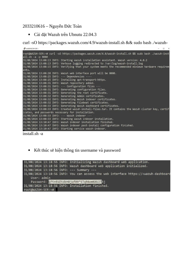 NguyenDucToan (Lab06 Wazuh) | PDF
