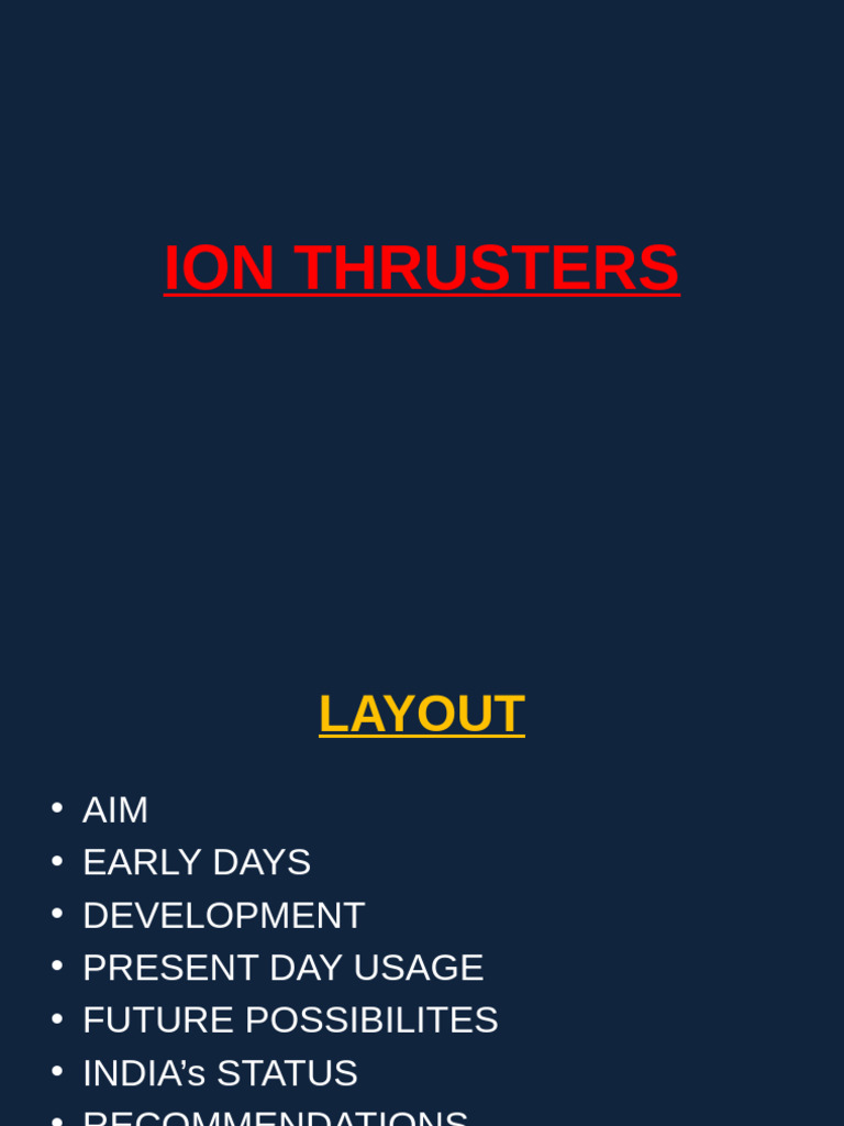 Ion Thrusters - 1 | PDF