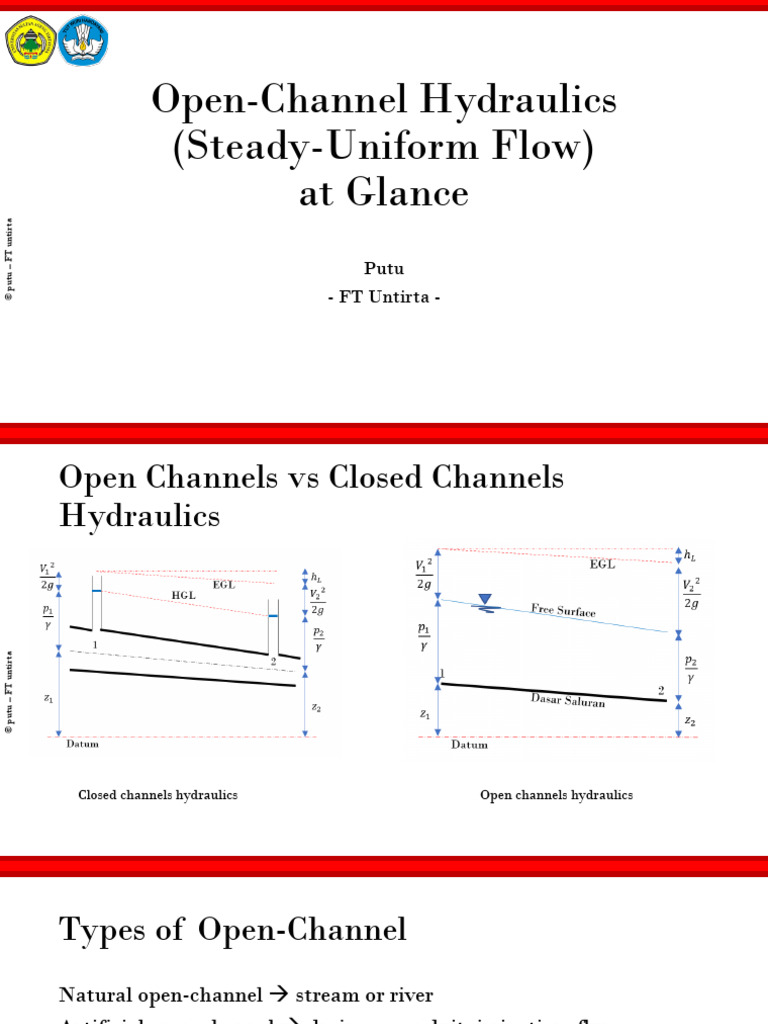 Open-Channel Hydraulics at Glance (Steady-Uniform Flow) | PDF ...