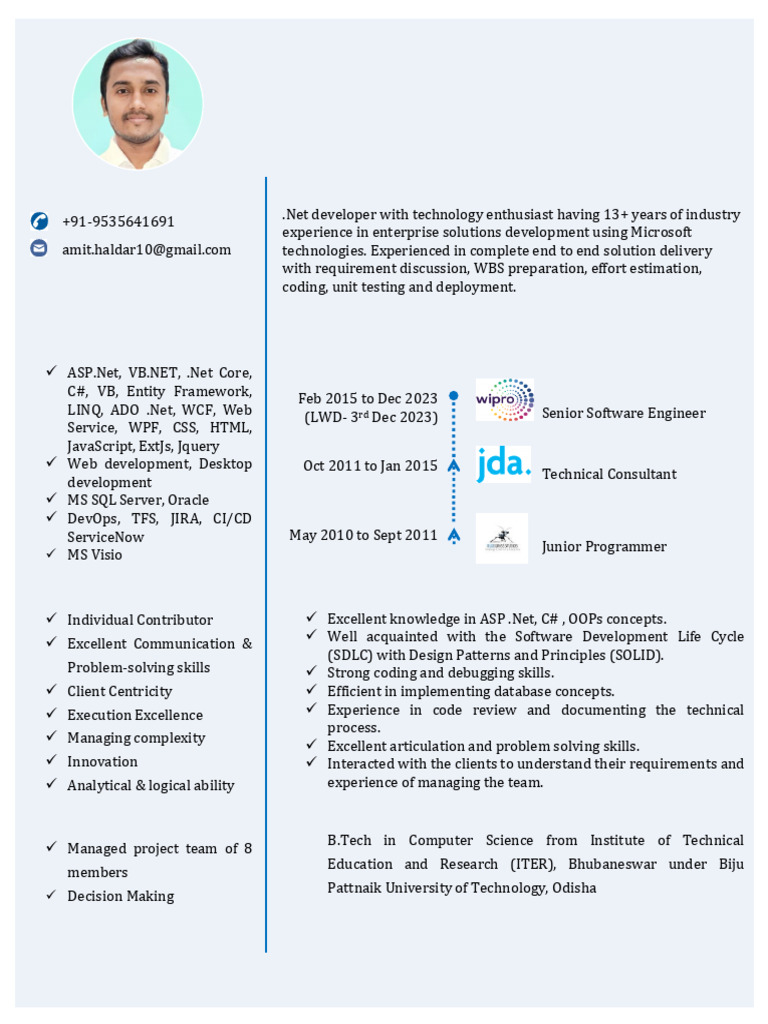 Amit Haldar Resume | PDF | Language Integrated Query | C Sharp ... Amit Haldar Resume | PDF | Language Integrated Query | C Sharp ...