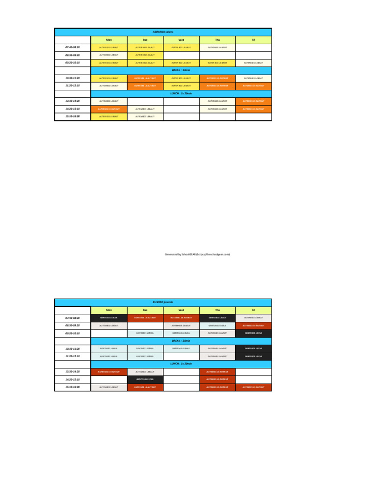 Trainer's Time Table 26.10.2024 - 045411 | PDF