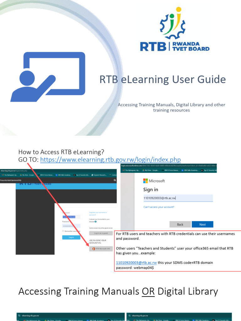 RTB Elearning User Guide | PDF