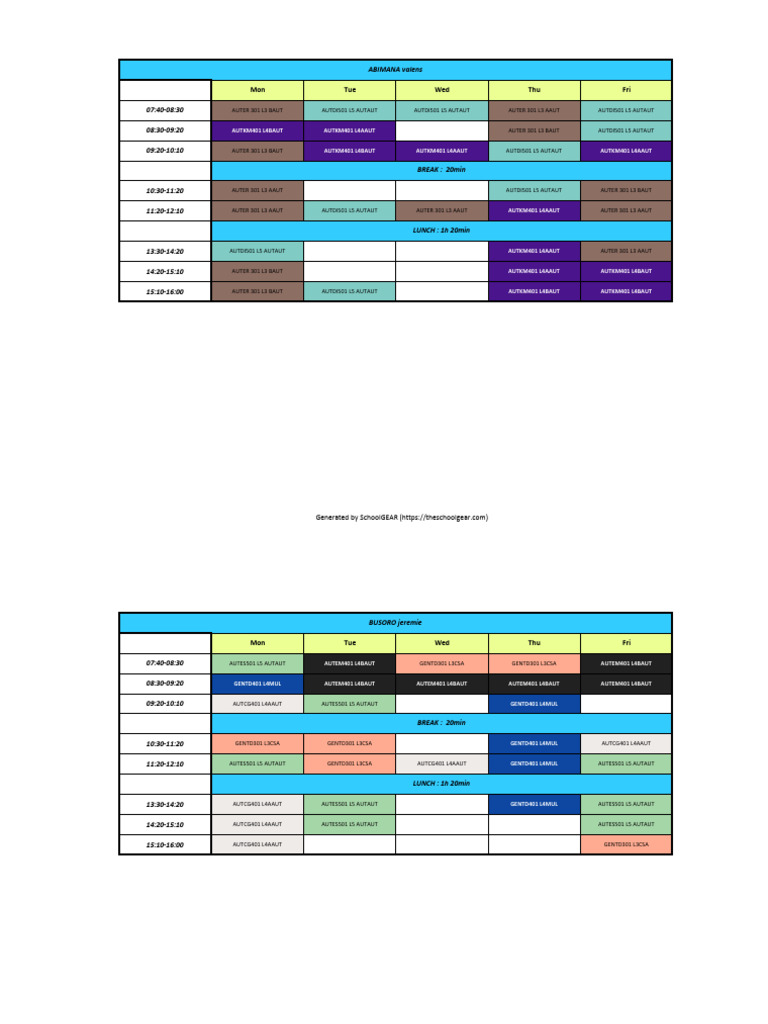 Teacher-Timetable 22.09.2024 094725 | PDF