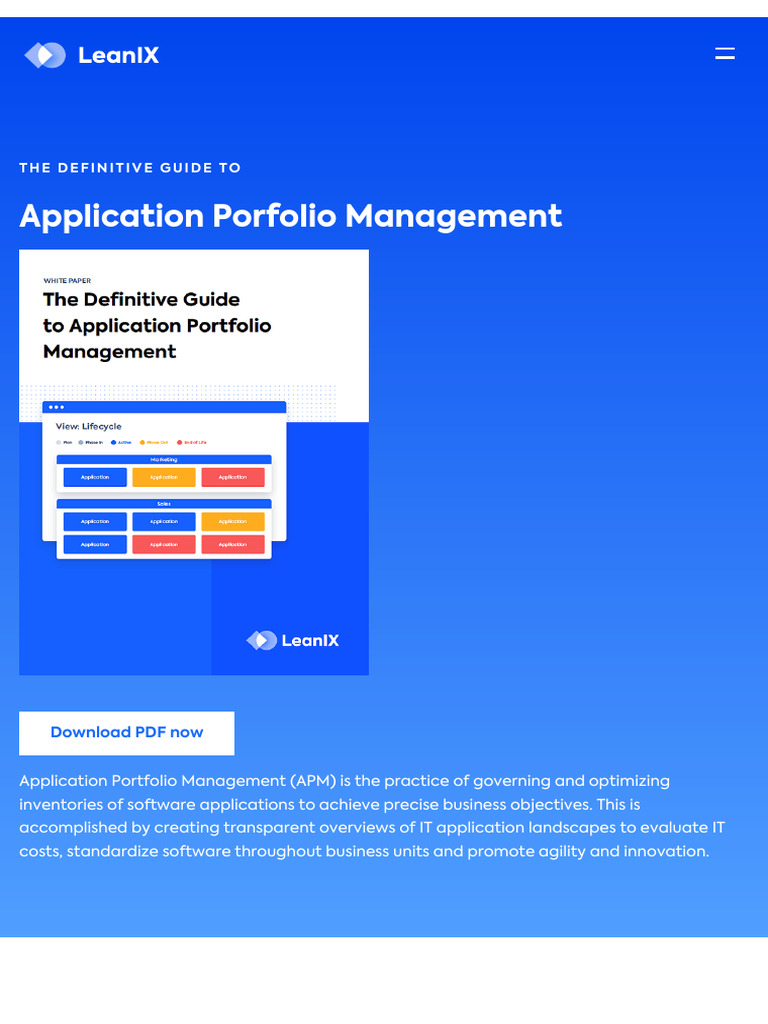 Leanix The Definitive Guide To Application Portfolio Management Pdf Cloud Computing
