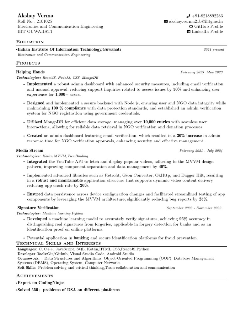 Akshay Verma: Education | PDF | Databases | Computer Security