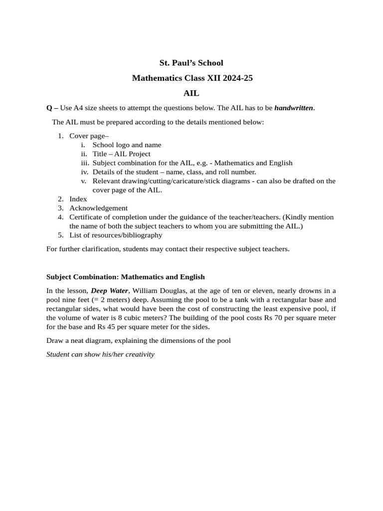 AIL Class 12 | PDF
