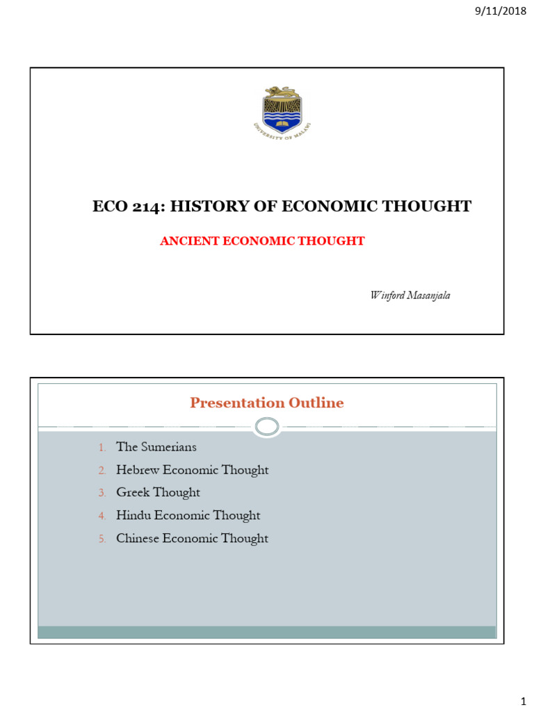 Lecture 2 Ancient Economic Thought | PDF | Interest | Value (Economics)
