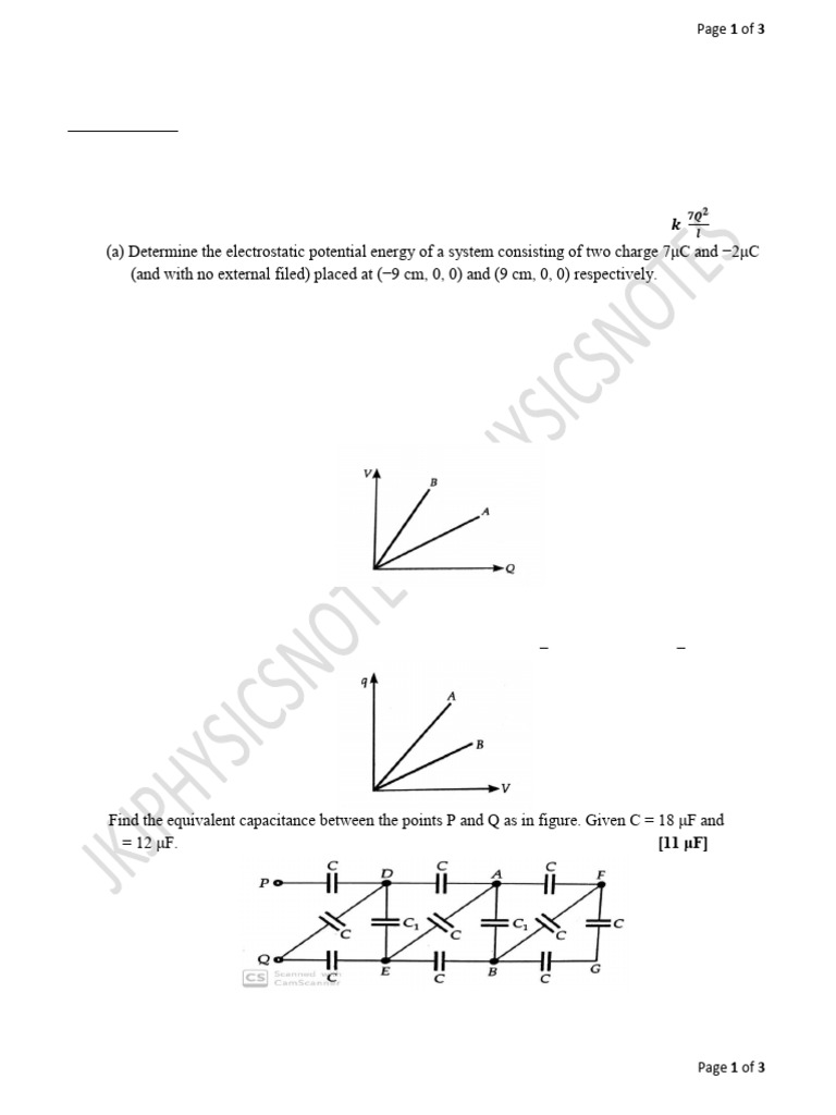 Ch_2 Electric Potential (Worksheet_2) | PDF | Capacitance | Capacitor