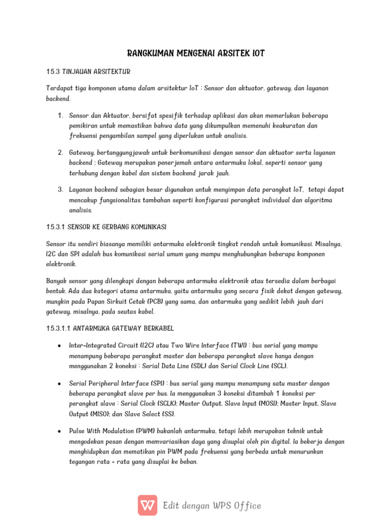 Rangkuman Materi Arsitek IoT | PDF