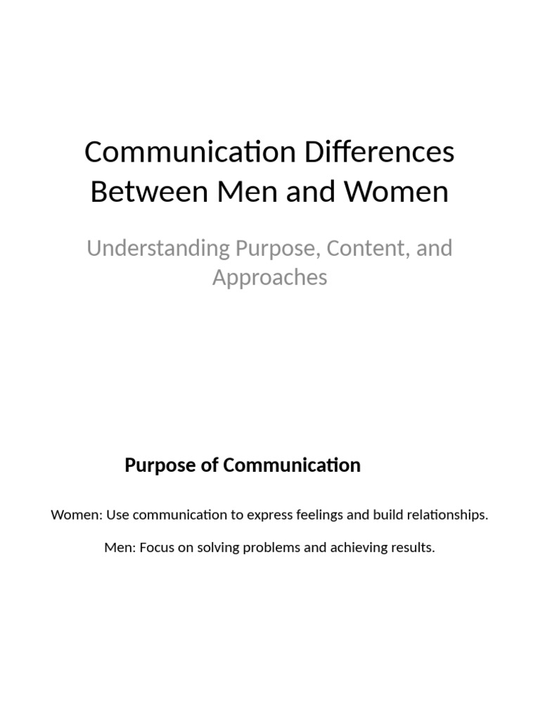 Gender Communication Styles | PDF