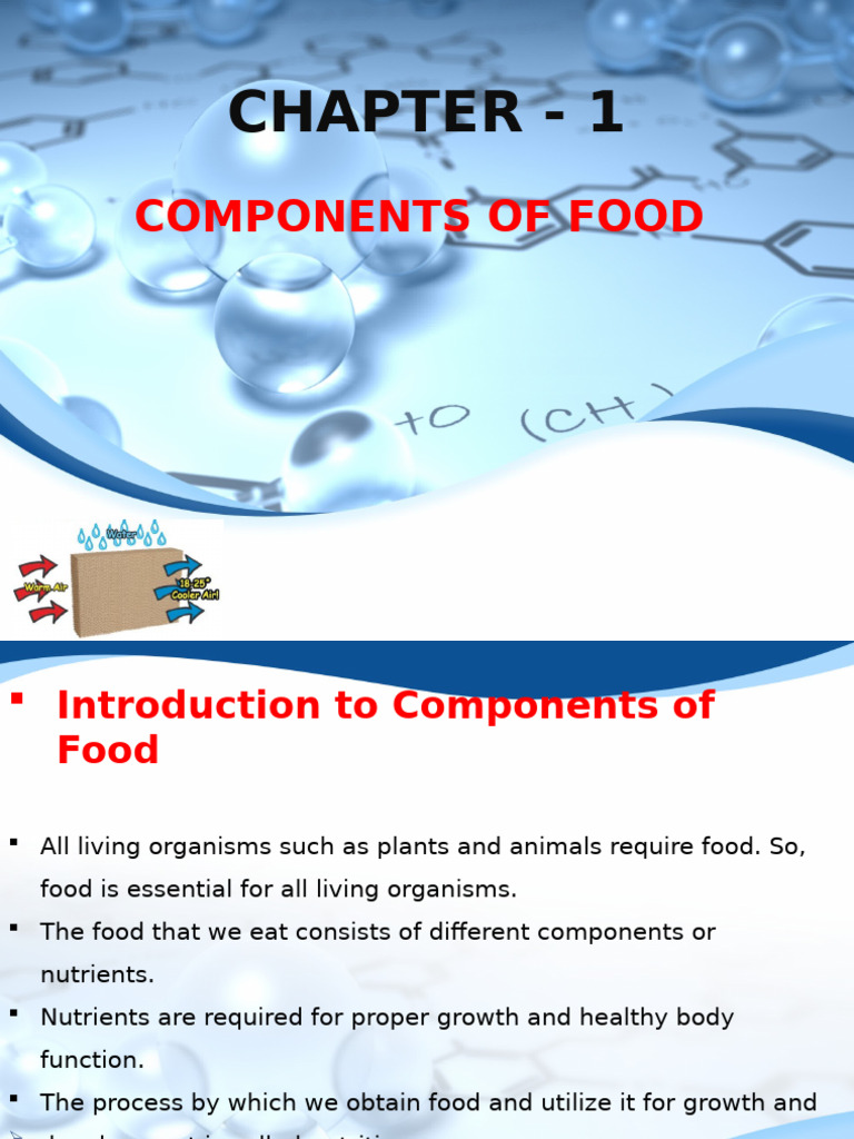 Capter 1ppt On Components of Food | PDF | Foods | Nutrients