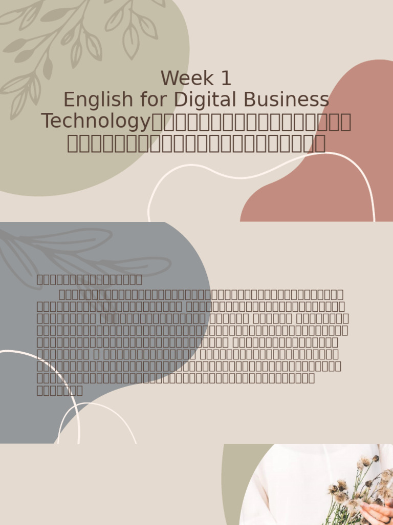 Week 1 English For Digital Business Technology | PDF