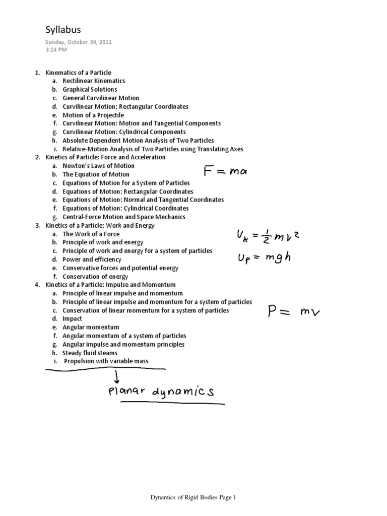 Dynamics Of Rigid Bodies Pdf Kinematics Equations Of Motion
