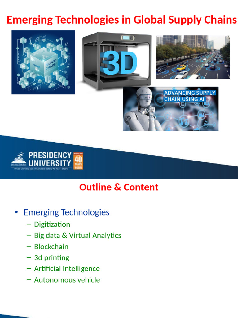 Emerging technologies in Global Supply Chains | PDF | 3 D Printing ...