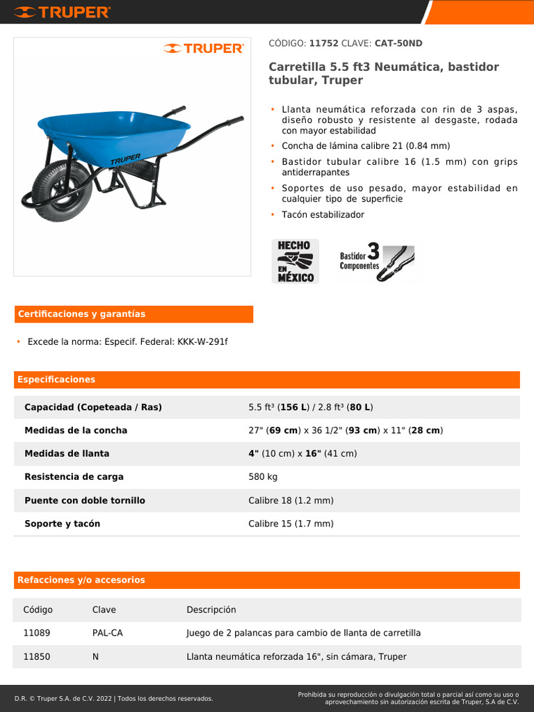 FICHA DE CARRETILLA BUGUI.pdf AZUL | PDF | Tecnología de vehículos