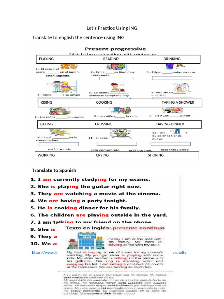 Sentences Using Ing | PDF