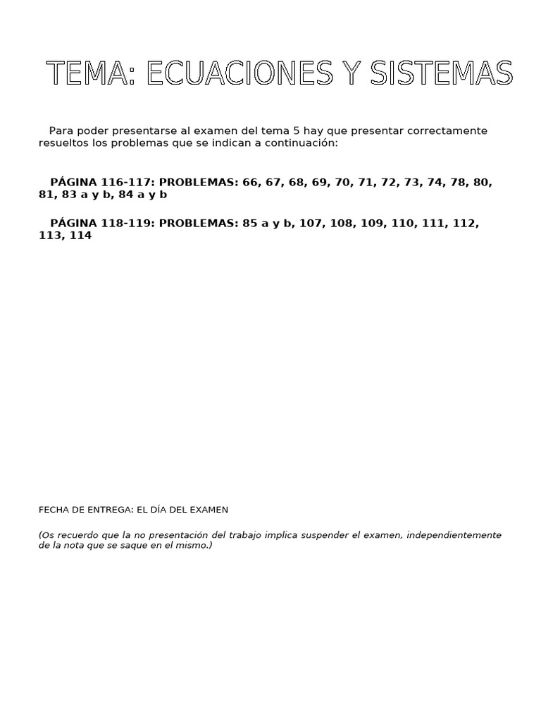 Tema 5 Ecuaciones Y Sistemas Pdf 3459