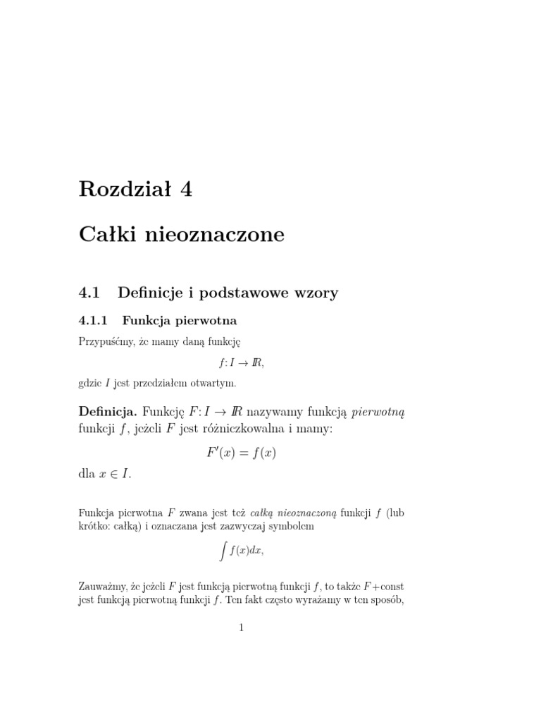 Calki Nieoznaczone | PDF