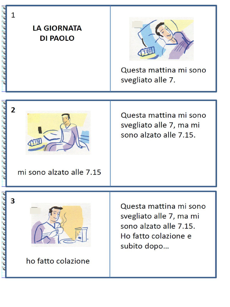 azioni quotidiane al passato | PDF