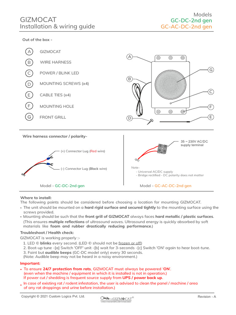 GIZMOCAT-2nd GEN - Installation and Wiring Guide - v1b | PDF ...