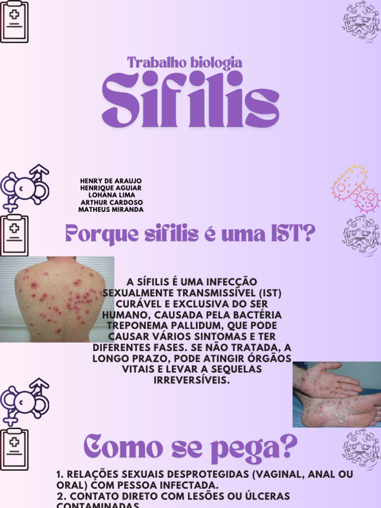 Como a sífilis é transmitida? | PDF | Doenças e distúrbios | Causas de ...