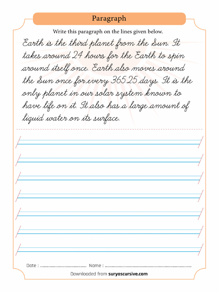 2L Cursive Para Earth | PDF
