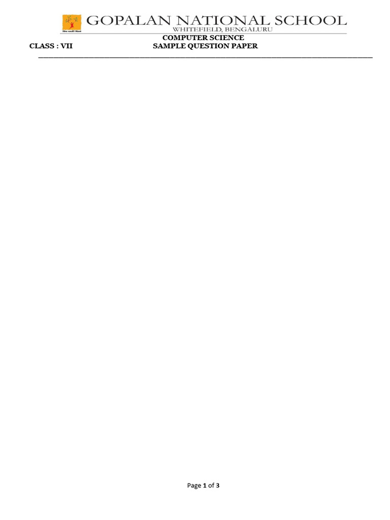 7th Computer Sample Q0egqn47doi03vkk | PDF | Microsoft Excel | Worksheet