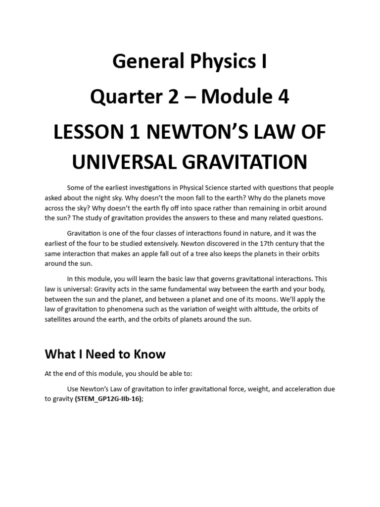 Universal Gravitation Module 4 (2) | PDF | Orbit | Force