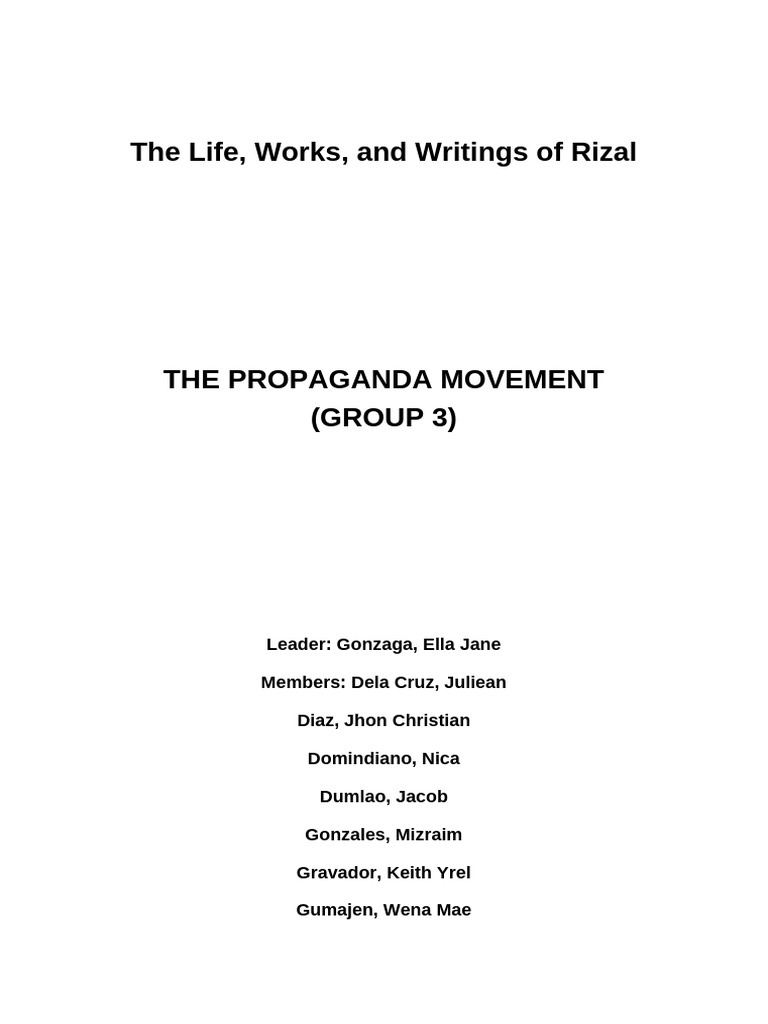 Rizal and the Propaganda Movement | PDF | Philippines