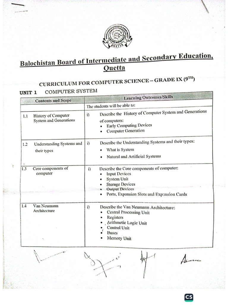 Syllabus Computer Science | PDF